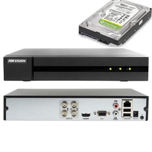 DVR 4 CANALI HIKVISION IBRIDO CLOUD 4 MPX IP HWD-6104MH-G2 HD 500 GB ...