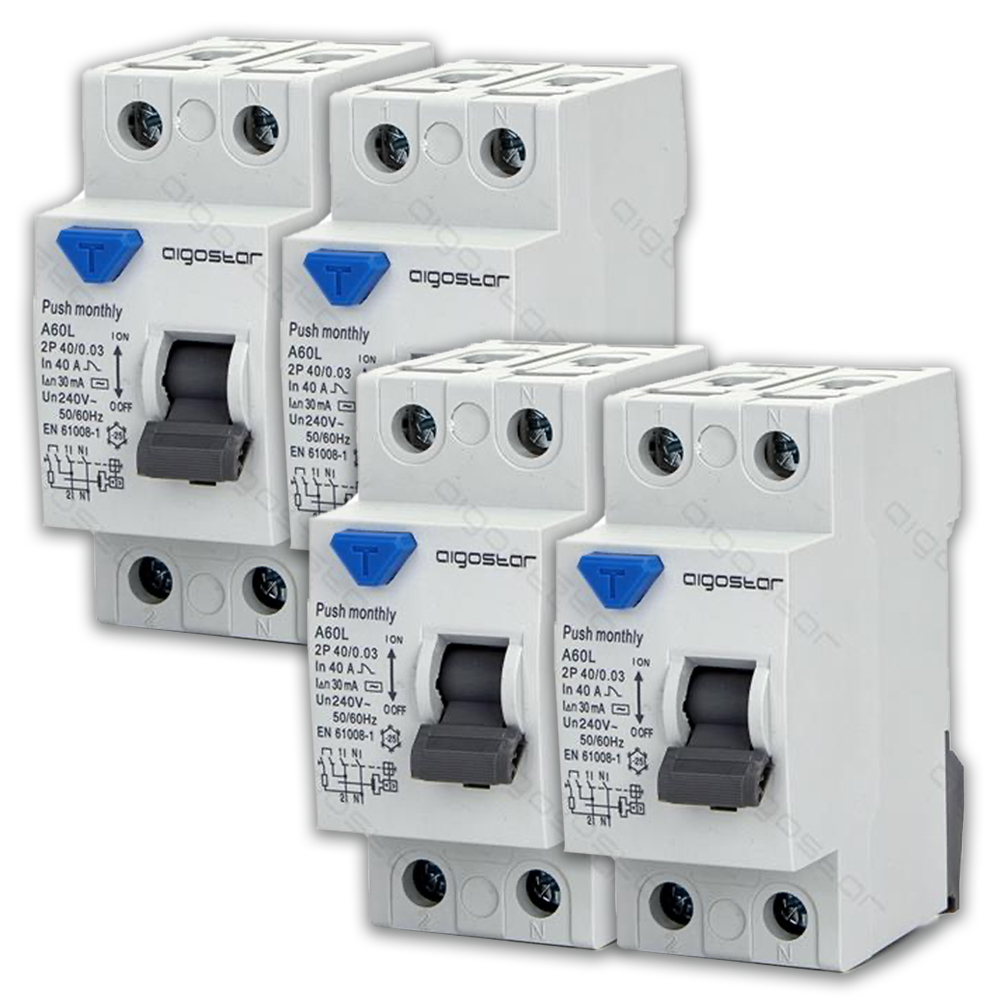 INTERRUTTORE DIFFERENZIALE SALVAVITA AC 2P 40A 30mA 240V 4 PEZZI | Leroy Merlin