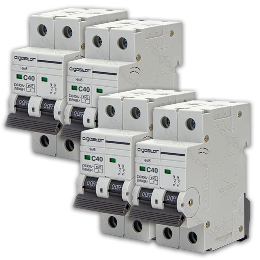 INTERRUTTORE MAGNETOTERMICO 40A AMPERE 2P POSTI CURVA C 4 PEZZI | Leroy Merlin