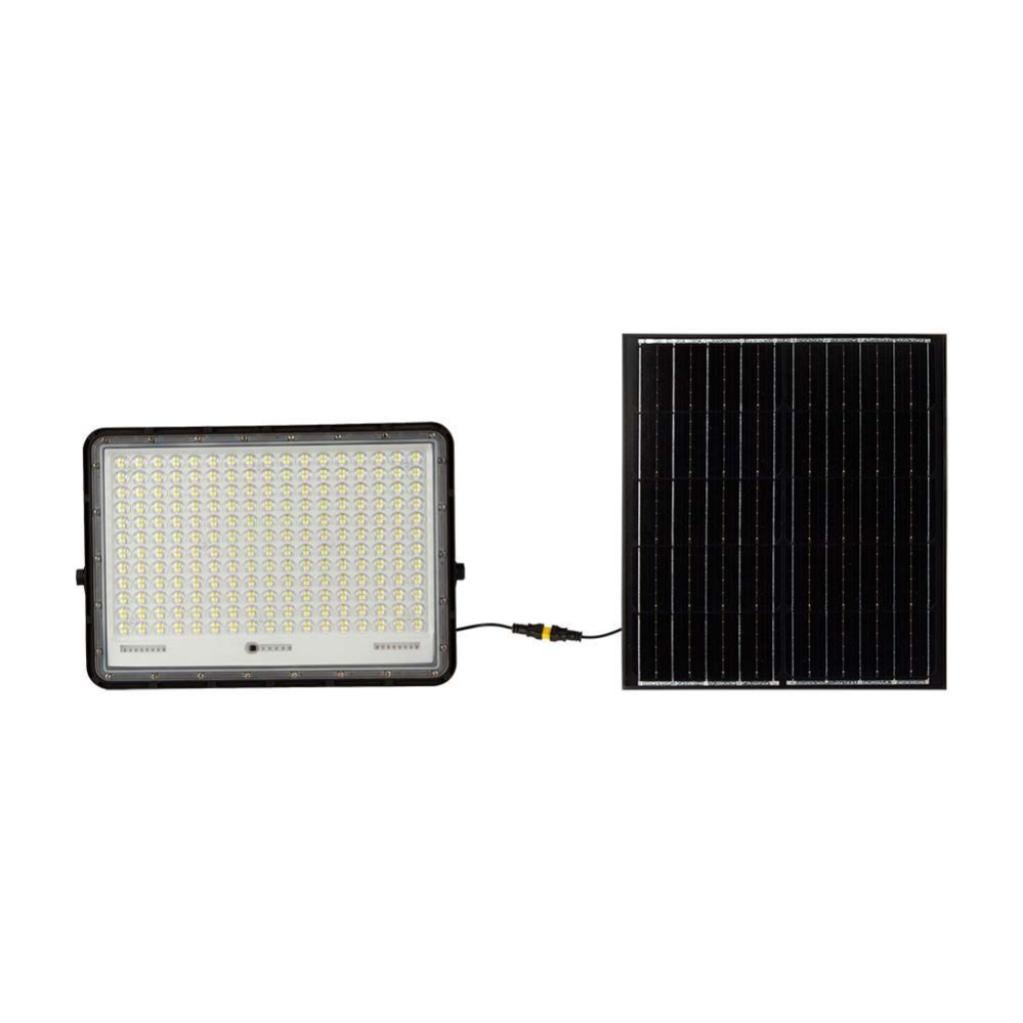 V-TAC VT-240W Foco LED negro con panel solar de 30W y mando a distancia ...