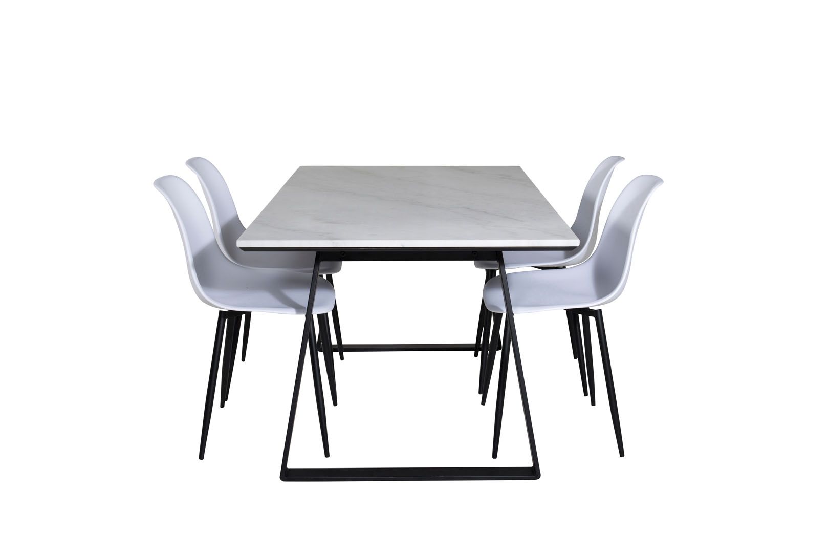 Estelle ensemble table, table marbre blanc et 4 Polar chaises blanc ... Estelle ensemble table, table marbre blanc et 4 Polar chaises blanc ...