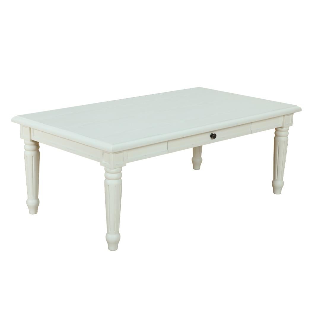 Amaretta Table basse vintage, blanc, vintage patiné, avec 2 tiroirs ...