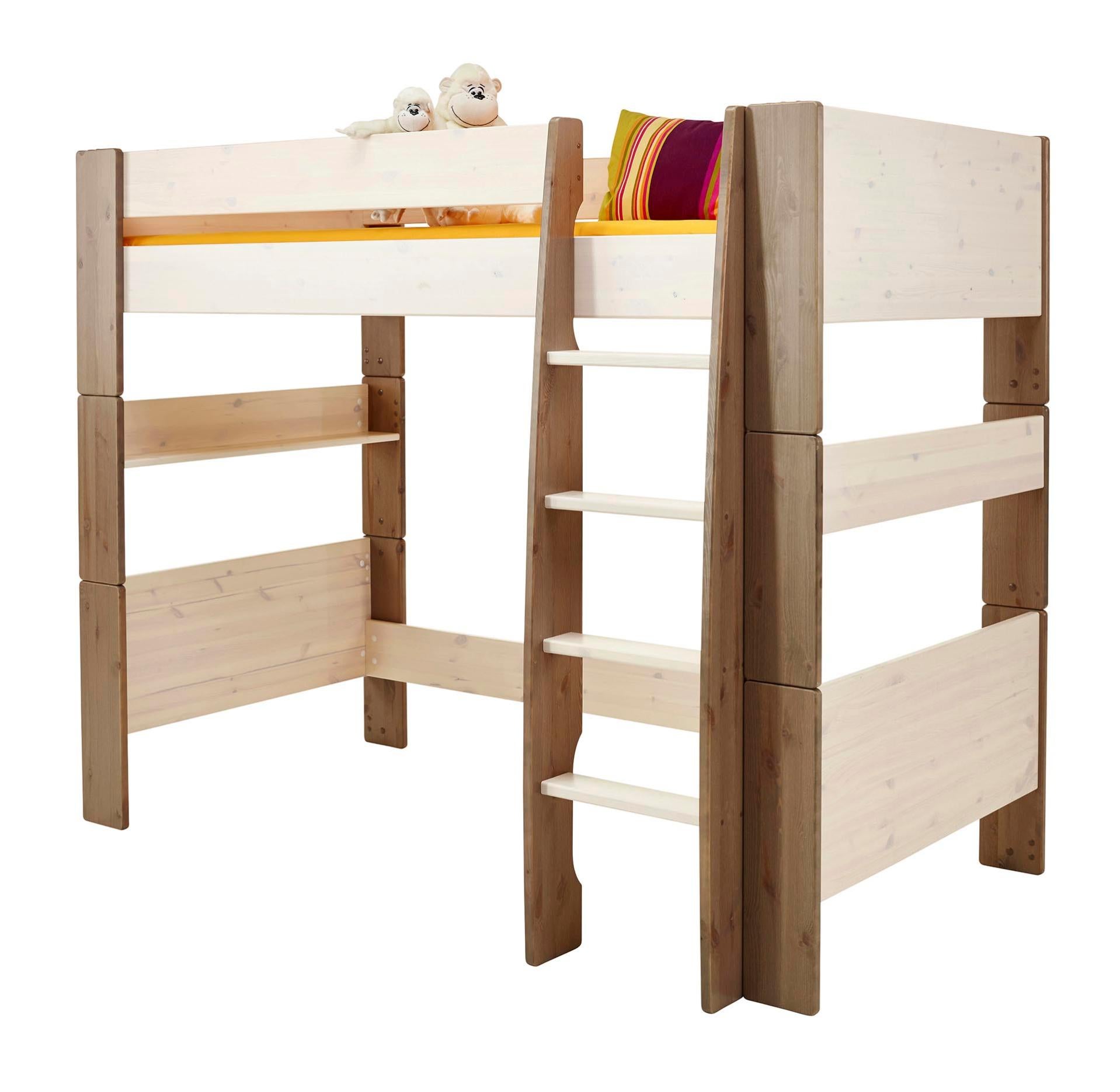 Molly Lit Kids 90x200 cm, blanc ciré et teinté de brun. | Leroy Merlin