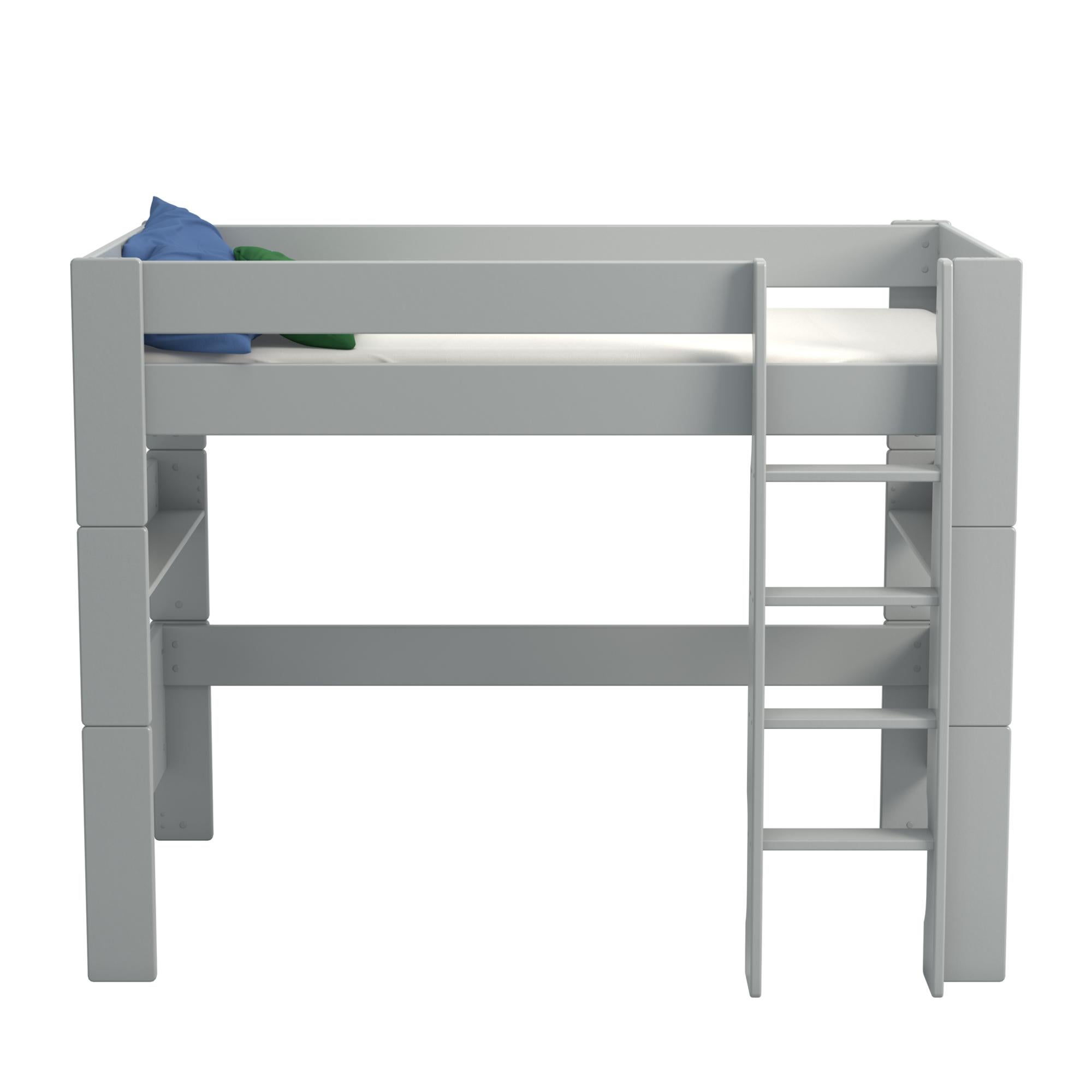 Molly Lit enfant 90x200 cm, gris laqué. | Leroy Merlin