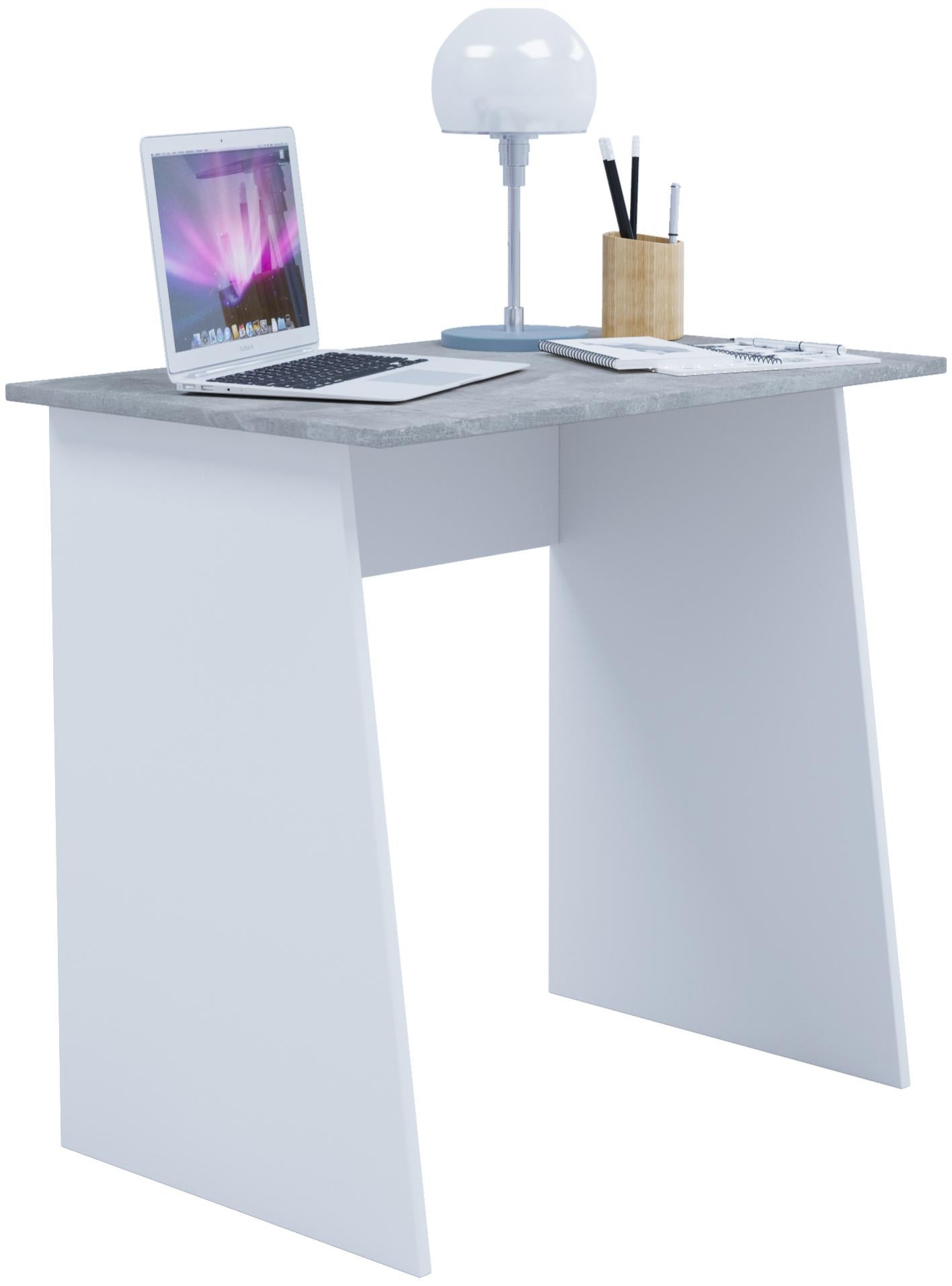 Masola Mini Bureau, blanc/aspect béton. | Leroy Merlin