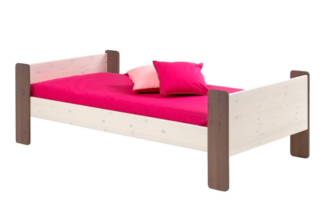 Molly Lit Kids 90x200 cm, blanc ciré et teinté de brun. | Leroy Merlin