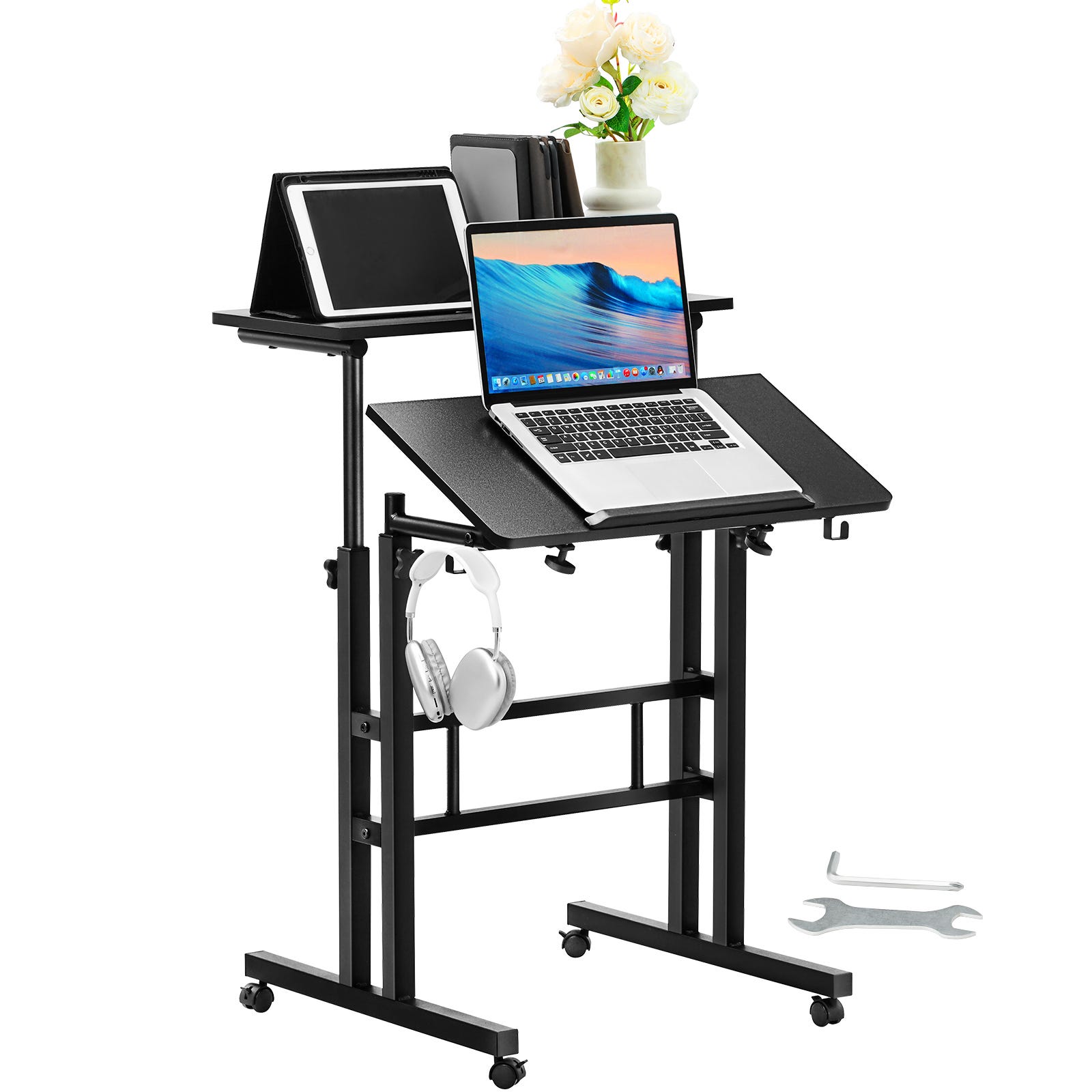 VEVOR Bureau Debout Mobile 670-1140 mm Bureau Assis Debout Hauteur ... VEVOR Bureau Debout Mobile 670-1140 mm Bureau Assis Debout Hauteur ...