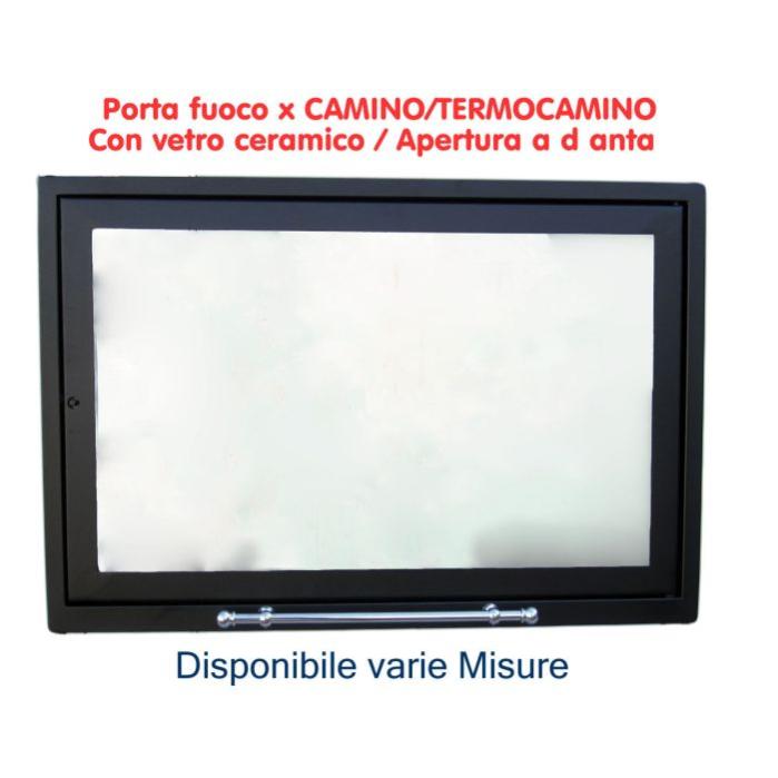 Sportello per camino ad anta con vetro ceramico-L 88,9 x H 54,0 cm ...