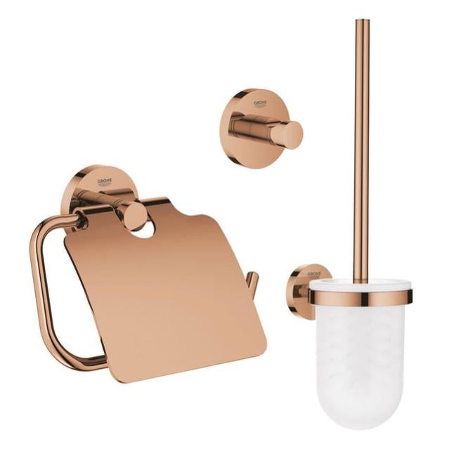 Grohe Essentials Set WC en 3 parties avec porte-brosse WC, crochet, et ...