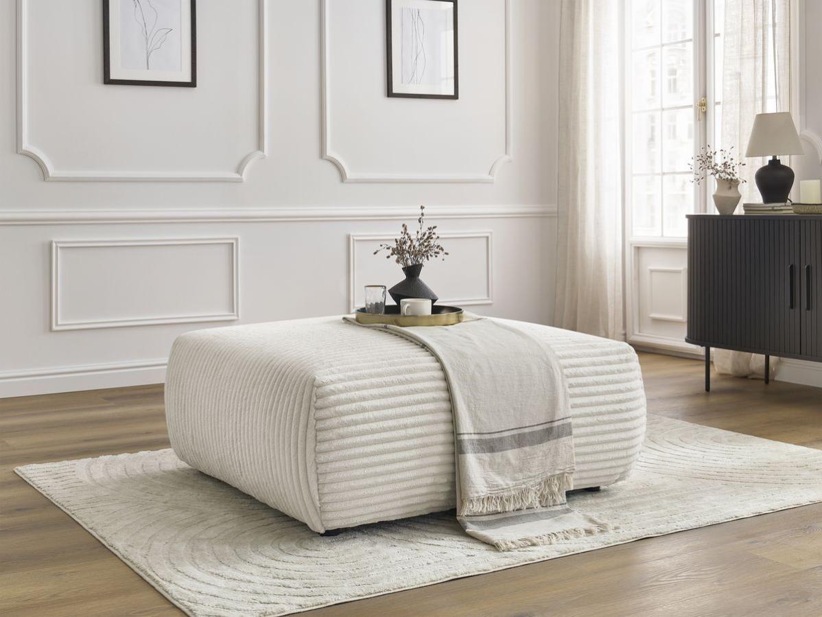 BOBOCHIC Pouf LUCIEN gros côtelé doux Beige | Leroy Merlin