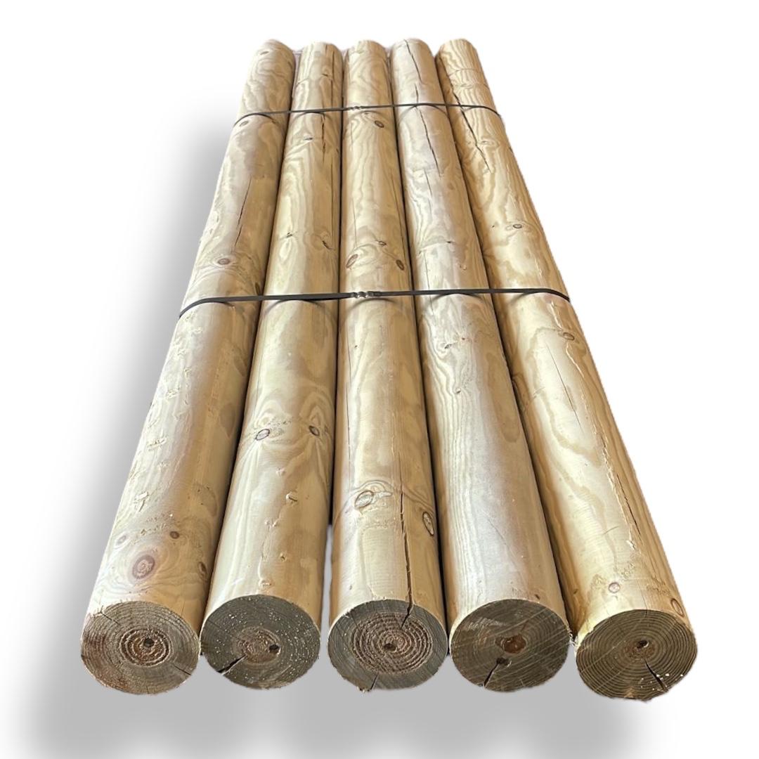Pack de 5 poteaux ronds en pin traité et calibré 60x2000 mm. | Leroy Merlin