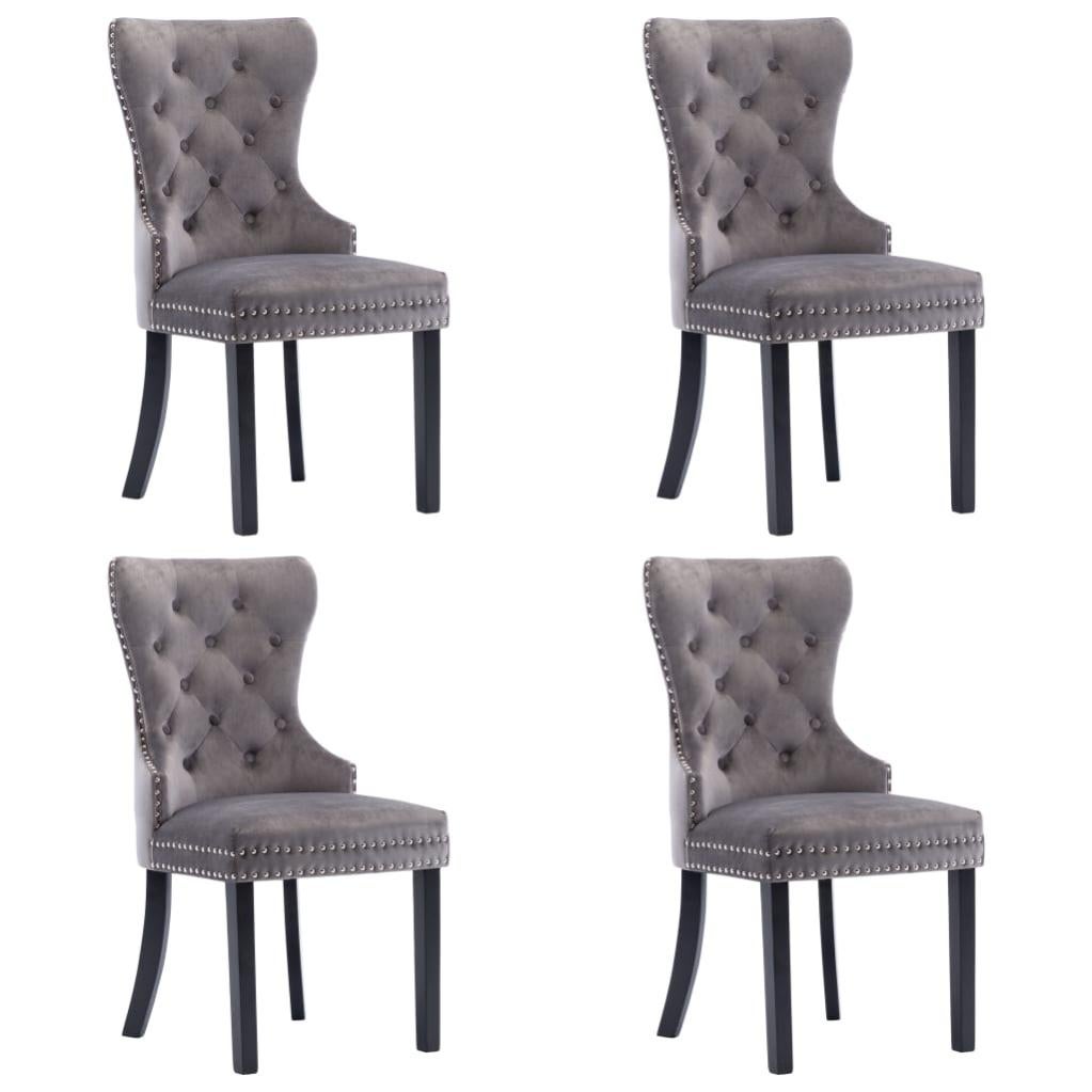 Chaises de salle à manger 4 pcs Gris Velours Skarla | Leroy Merlin