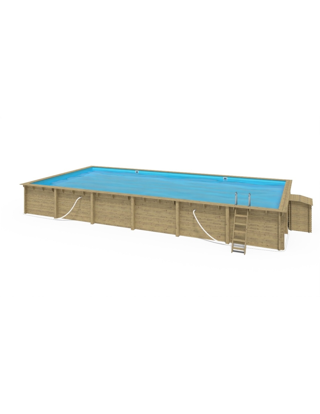 Piscina in legno 12,20x6,20 - H.1,44 m - locale tecnico in legno ...