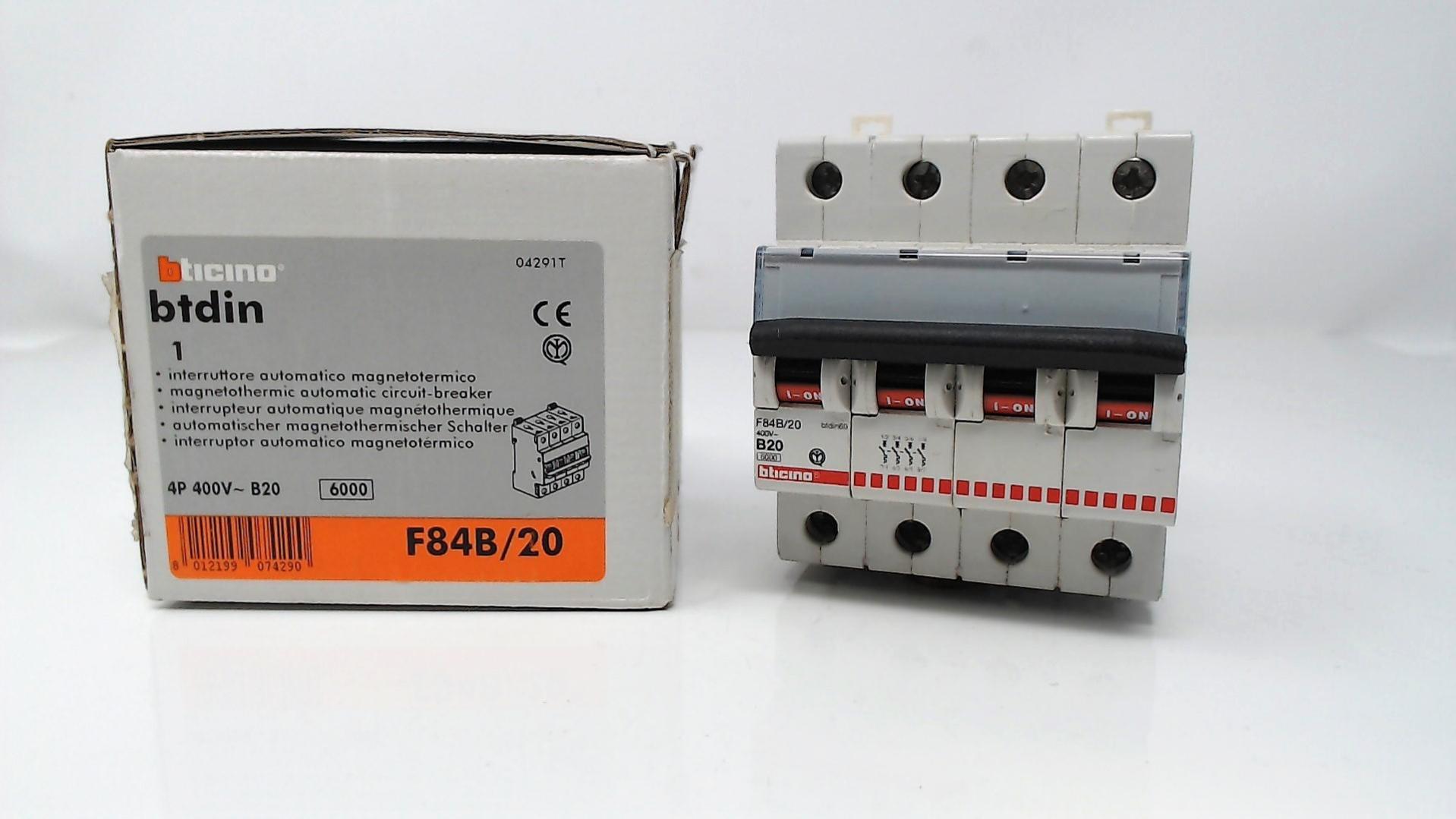 Bticino interruttore magnetotermico 4p 20a 6k b 4 moduli f84b//20 - Nuovo | Leroy Merlin