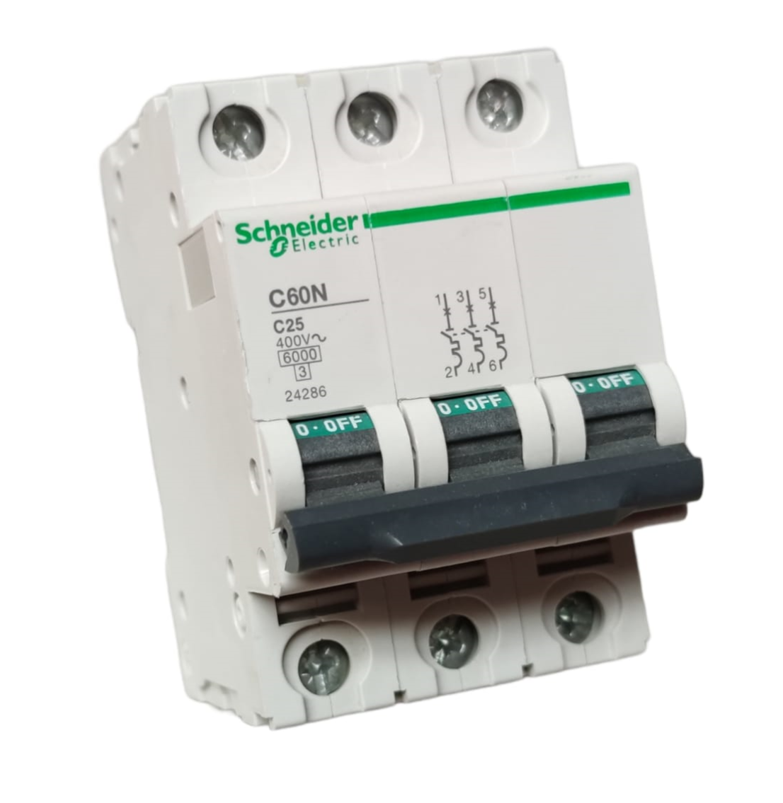 Schneider automatico magnetotermico c60n 6ka 3p 25a curva c 24286 interruttore - Nuovo | Leroy ...