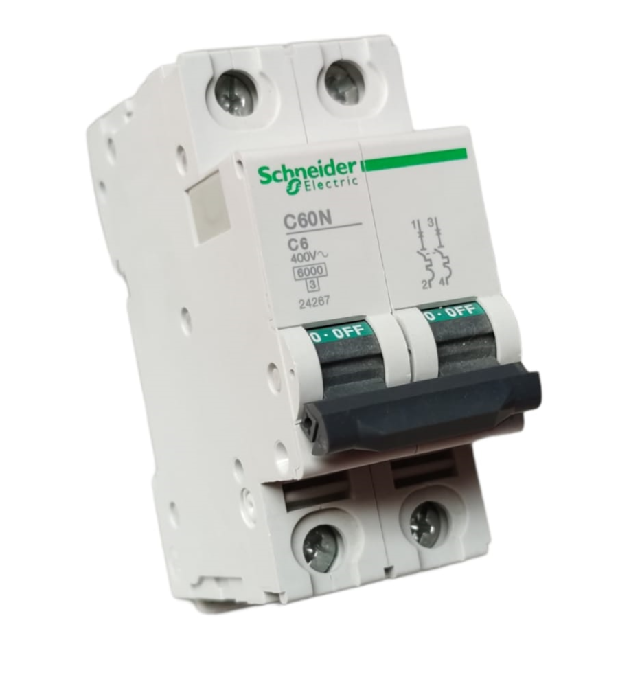 Schneider automatico magnetotermico c60n 6ka 2p 6a curva c 24267 interruttore - Nuovo | Leroy Merlin