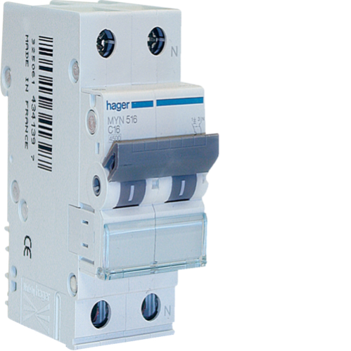 Hager interruttore automatico magnetotermico 2p 2 poli 2x32a 4 5ka curva c 2 moduli din - Nuovo ...