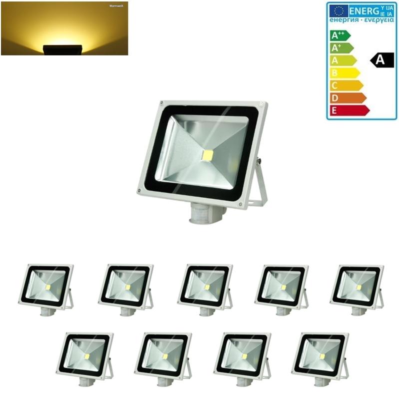 ECD Germany 9x Foco Reflector LED 50W Blanco Cálido 2800K Proyector ...