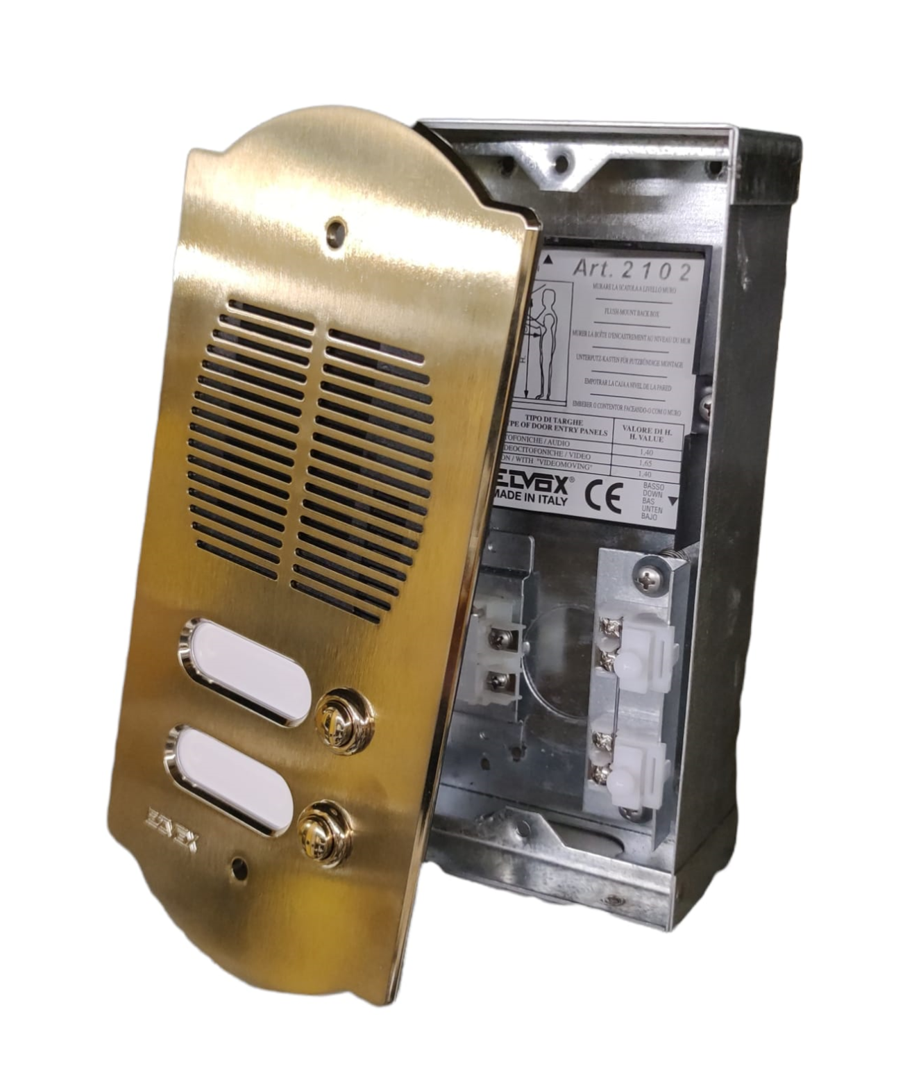 Elvox 2102 patavium targa in ottone 2 pulsanti - Nuovo | Leroy Merlin