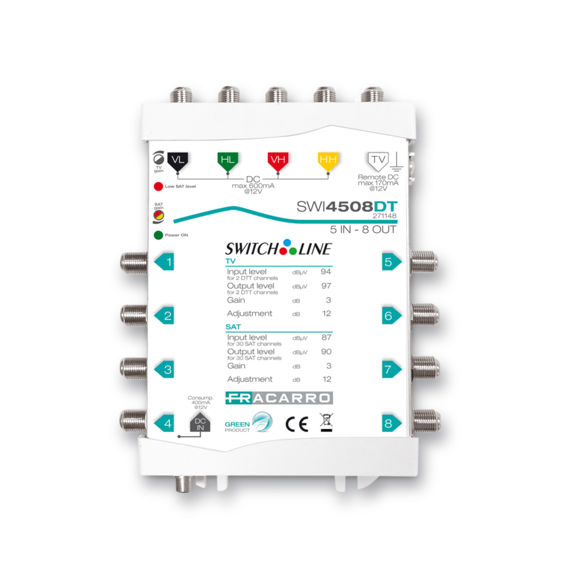 Fracarro 271148 swi4508dt msw comp 5in 8out dt - Nuovo | Leroy Merlin