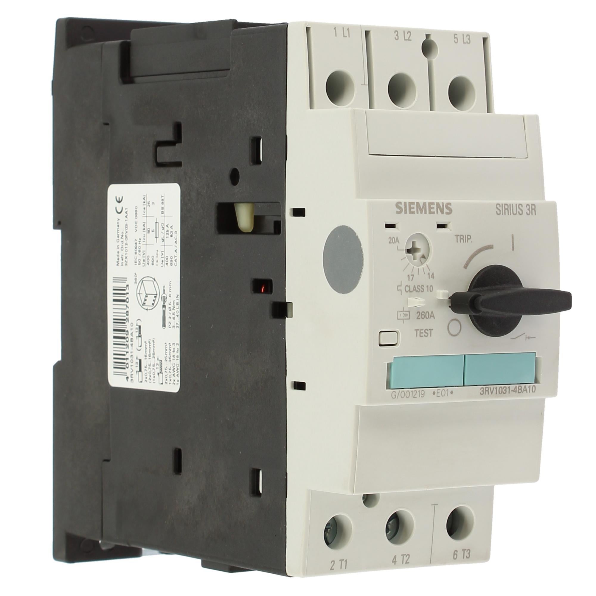 Siemens 3rv10314ba10 interruttore automatico magnetotermico 3x50a s2 14 ...