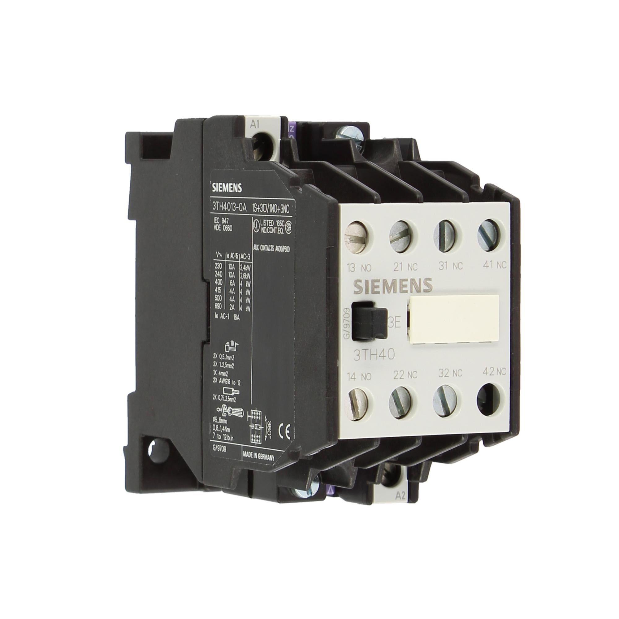 Siemens 3th40130ab0 contattore 4kw 24v 50hz 1na 3nc | Leroy Merlin