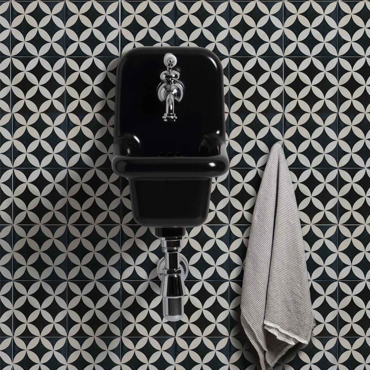 Lavabo Rétro Noir Mini 26cm TRUE COLORS signé BLEU PROVENCE | Leroy Merlin