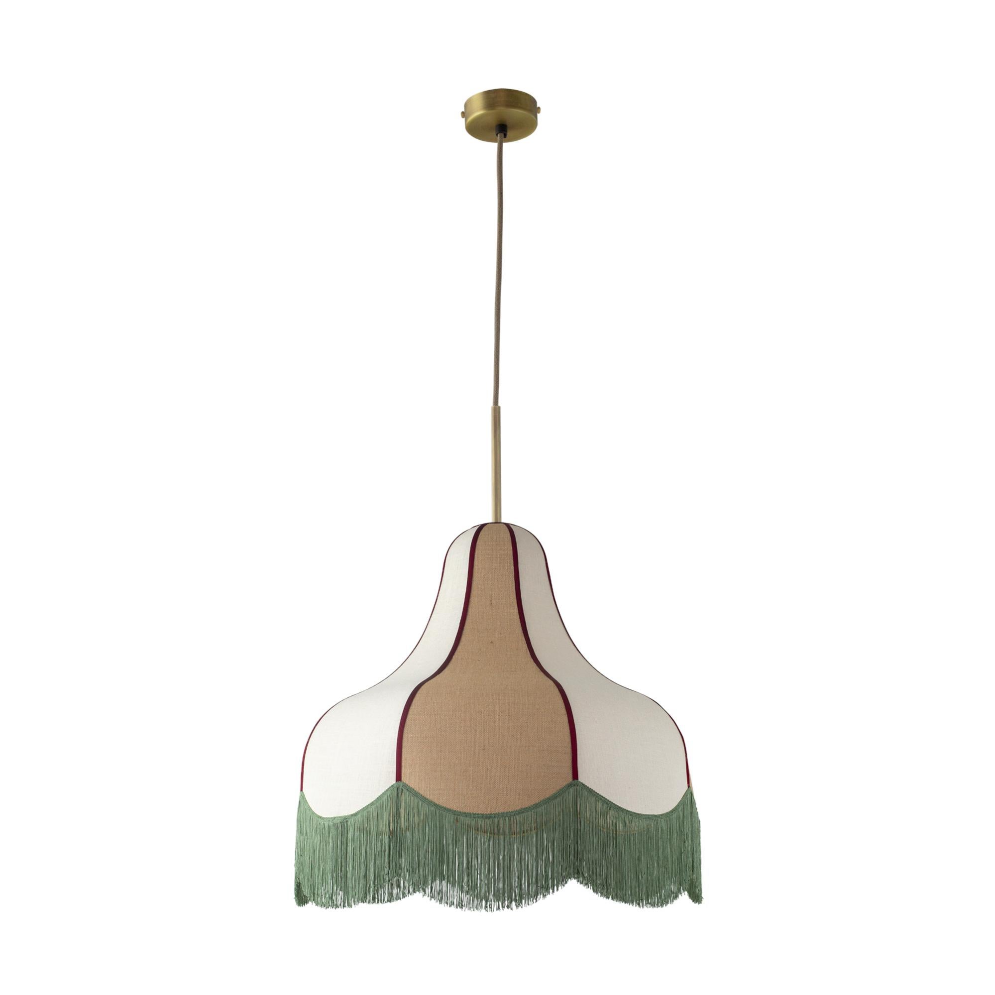 Lámpara con flecos LIV 1 luz E27 D50 yute y beige | Leroy Merlin