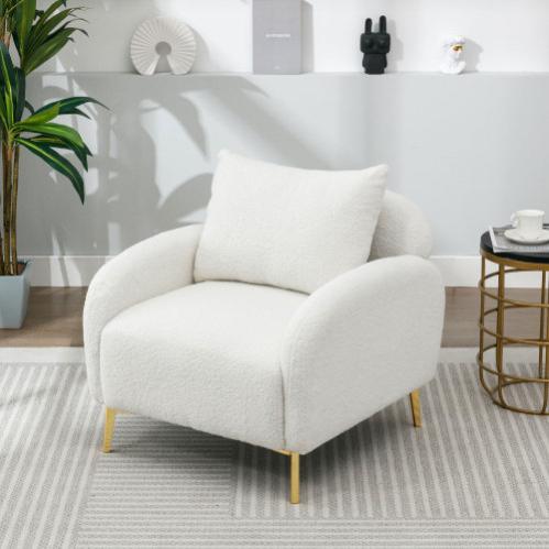 Sillón de terciopelo Teddy moderno y sencillo, silla de ocio con cojín ...