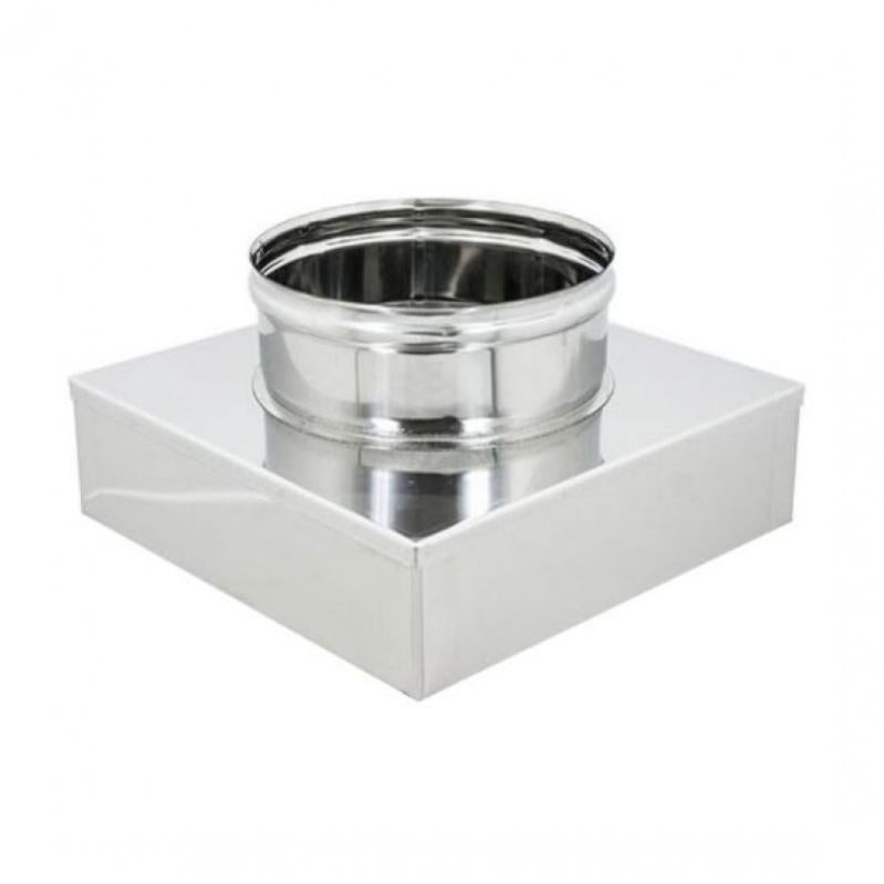 Riduzione inox AISI 316 da base quadrata 200x200 mm a tonda > 160 mm ...
