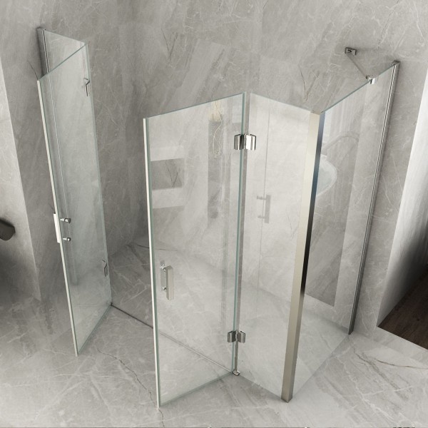 Box doccia 2 lati battente doppia porta trasparente 8mm h195 amanda ...