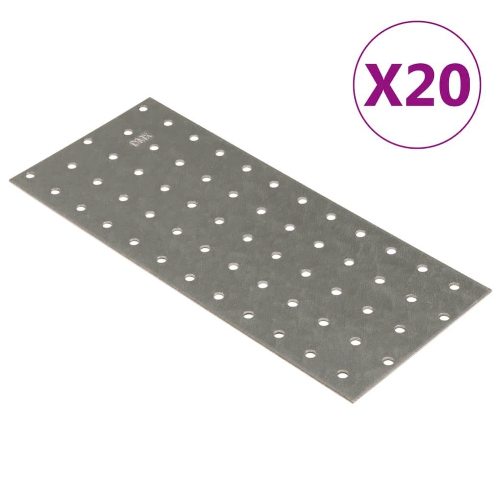 VidaXL Piastre Forate 20 pz 2 mm 240x100 mm Acciaio Zincato | Leroy Merlin