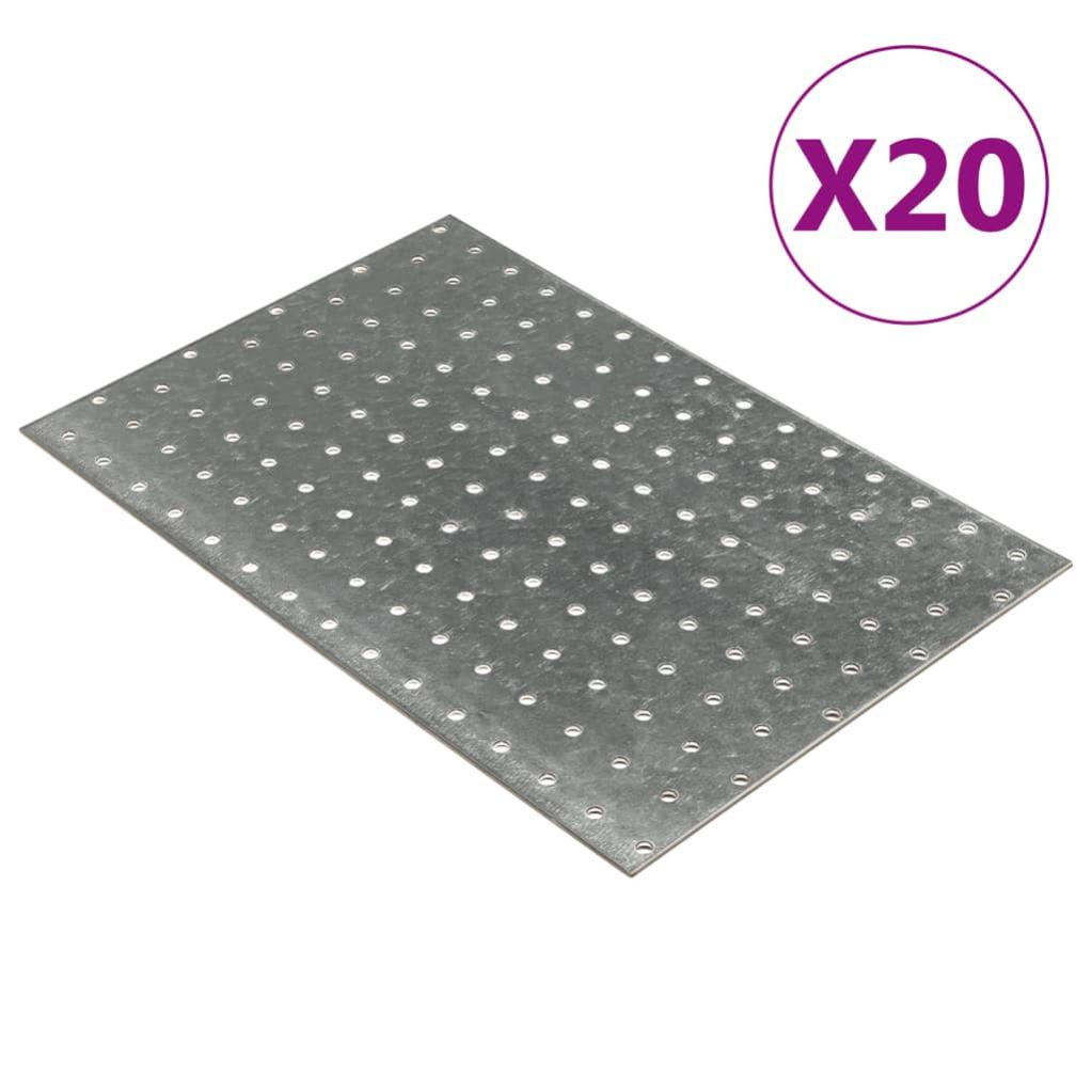 Plaques perforées 20 pcs 2 mm 300x200 mm acier galvanisé vidaXL | Leroy ...