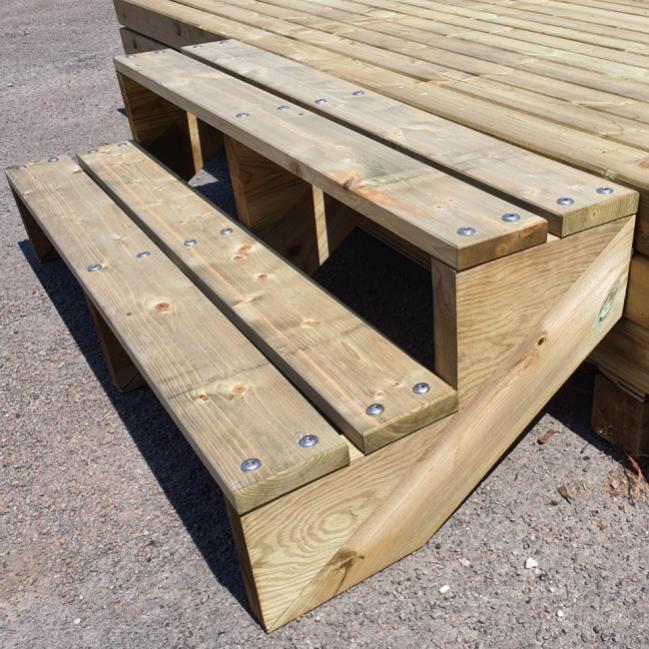 Scala esterna in legno h54cm 3 gradini p25cm l120cm | Leroy Merlin