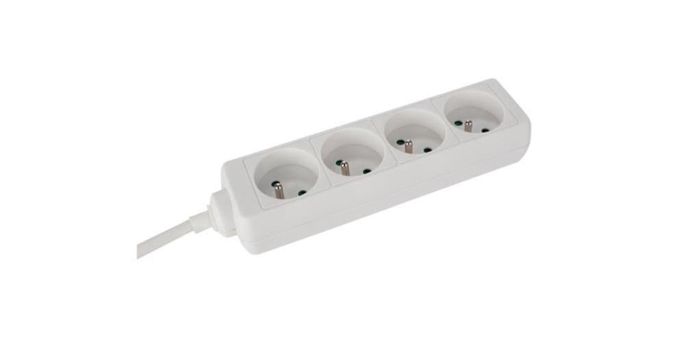 Electricity 4-WAY SOCKET-OUTLET - 5 m CABLE - WHITE - FRENCH SOCKET ...