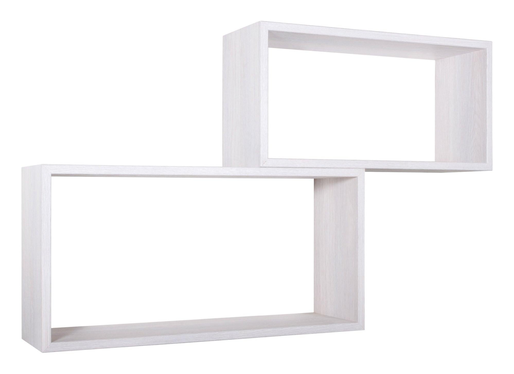 Set 2 Mensole Cubo da Parete Rettangolare in Fibra di Legno Bislungo ...