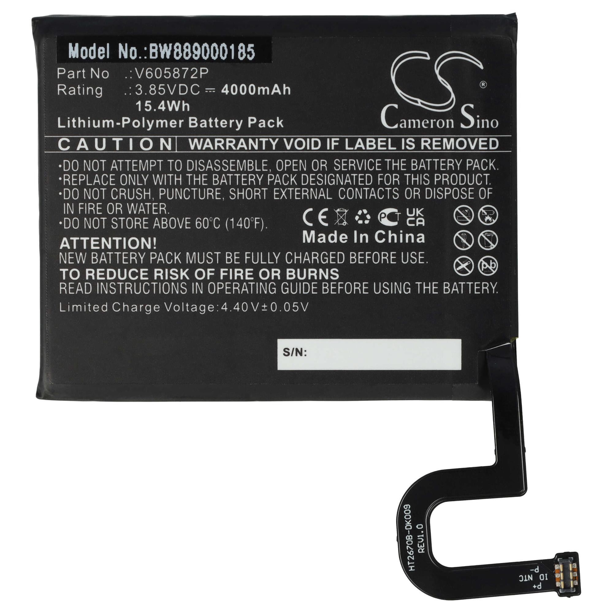Vhbw Batterie remplacement pour Blackview V605872P pour téléphone portable (4000mAh, 3,85V, Li ...