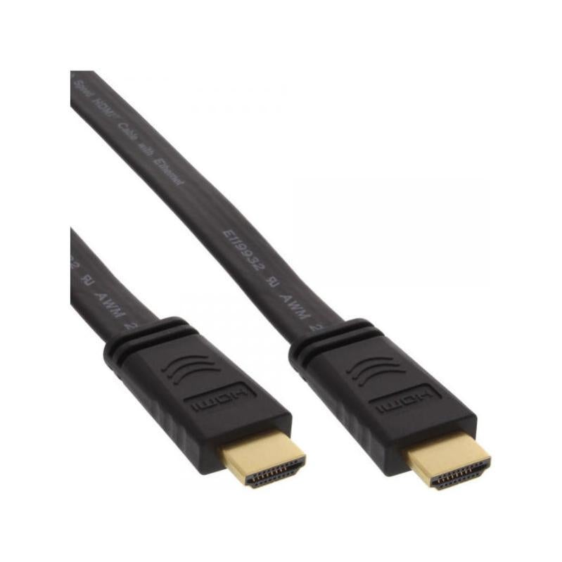 Cable plano hdmi inline cable de con ethernet negro 7,5 m | Leroy Merlin