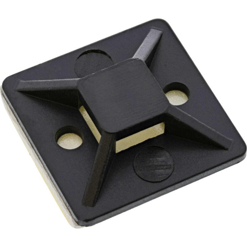 Attache-c bles en ligne supports adh sifs 25x25mm noir 10 unit s | Leroy Merlin