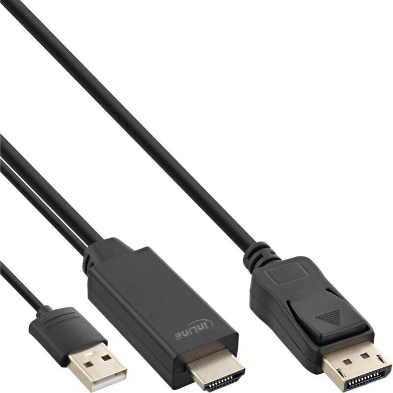 Cable de hdmi a displayport inline, 4k, negro/dorado, 3 m | Leroy Merlin