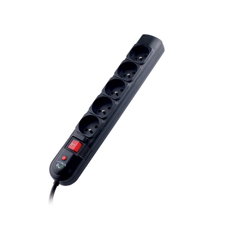 Parasurtenseur traceur powerguard 1,8m noir (5 prises) | Leroy Merlin