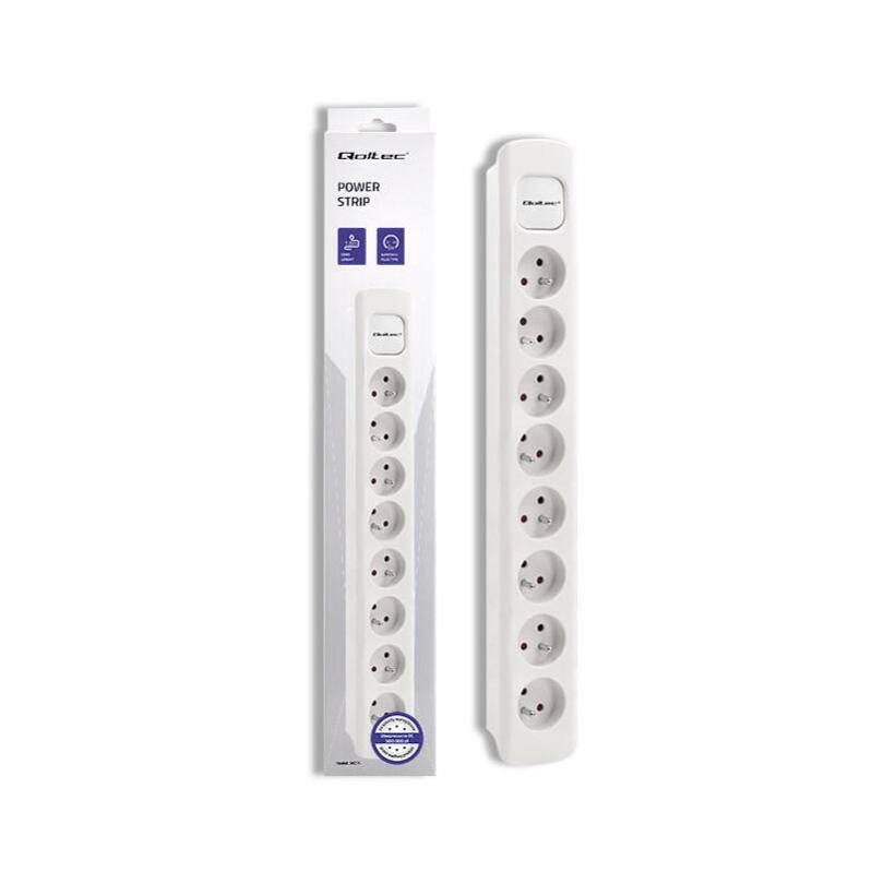 Qoltec 50280 multiprise 8 prises 1,8m blanc | Leroy Merlin