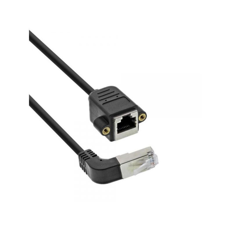 Rallonge de c ble r seau en ligne avec loquet, sf/utp, cat.5e, 250 mhz, cuivre, noir, 0,5 m ...