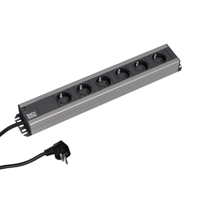 Multipresa Bachmann 19" 6 prese 90° nera 2,0 m | Leroy Merlin
