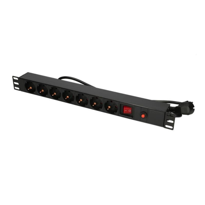 Extralink 19" 1u 7 socket eu type power pdu with switch pdu 7-eu ...