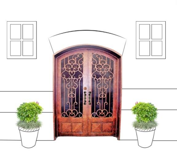 PORTA DOPPIA METALLICA D'INGRESSO, ARTIGIANALE, FATTA A MANO, PER ...