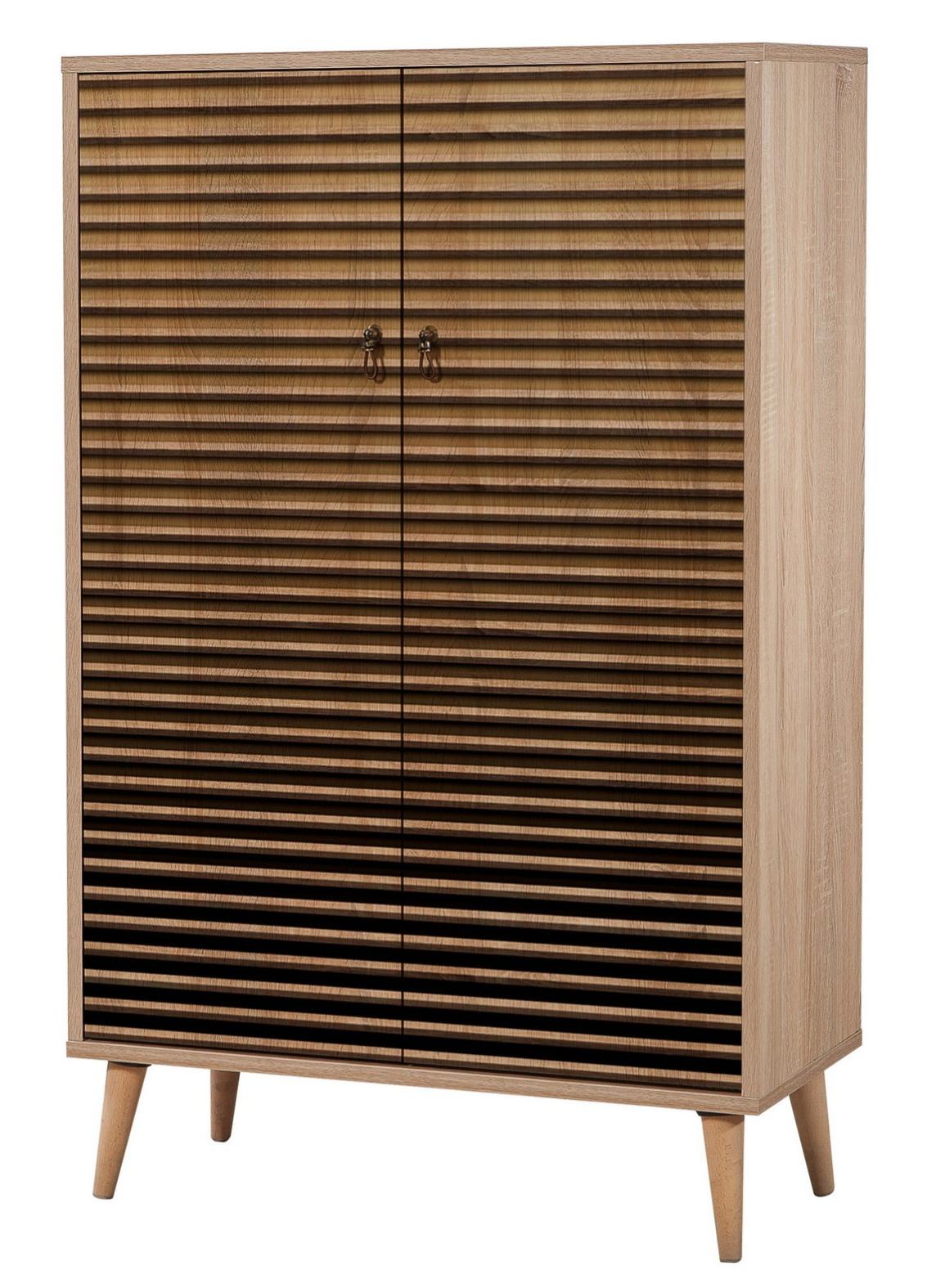 Commode haute 2 portes en bois clair dégradé Kiza 220 | Leroy Merlin