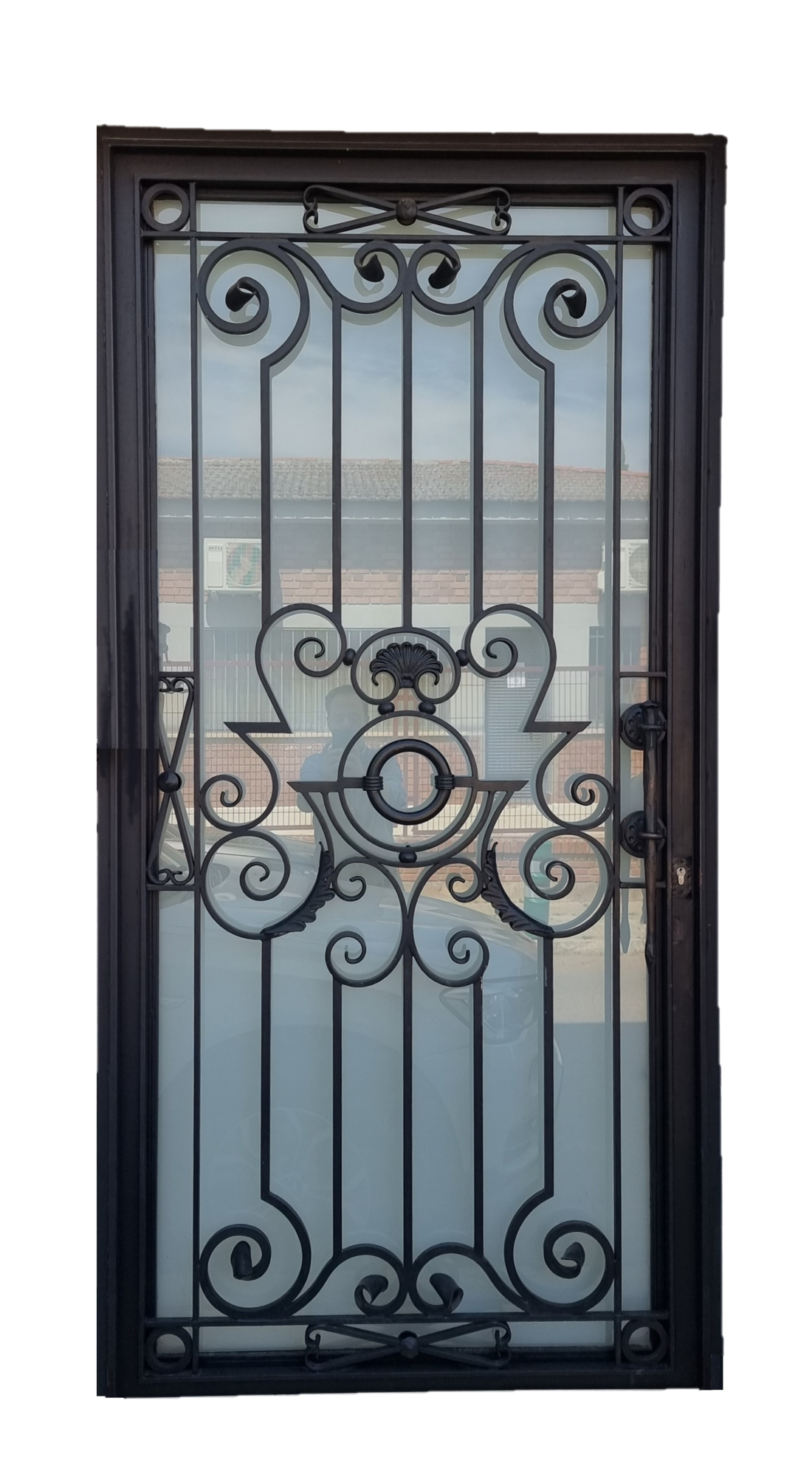 Porta d'ingresso per esterno, di un'anta, artigianale, metallica, fatta ...