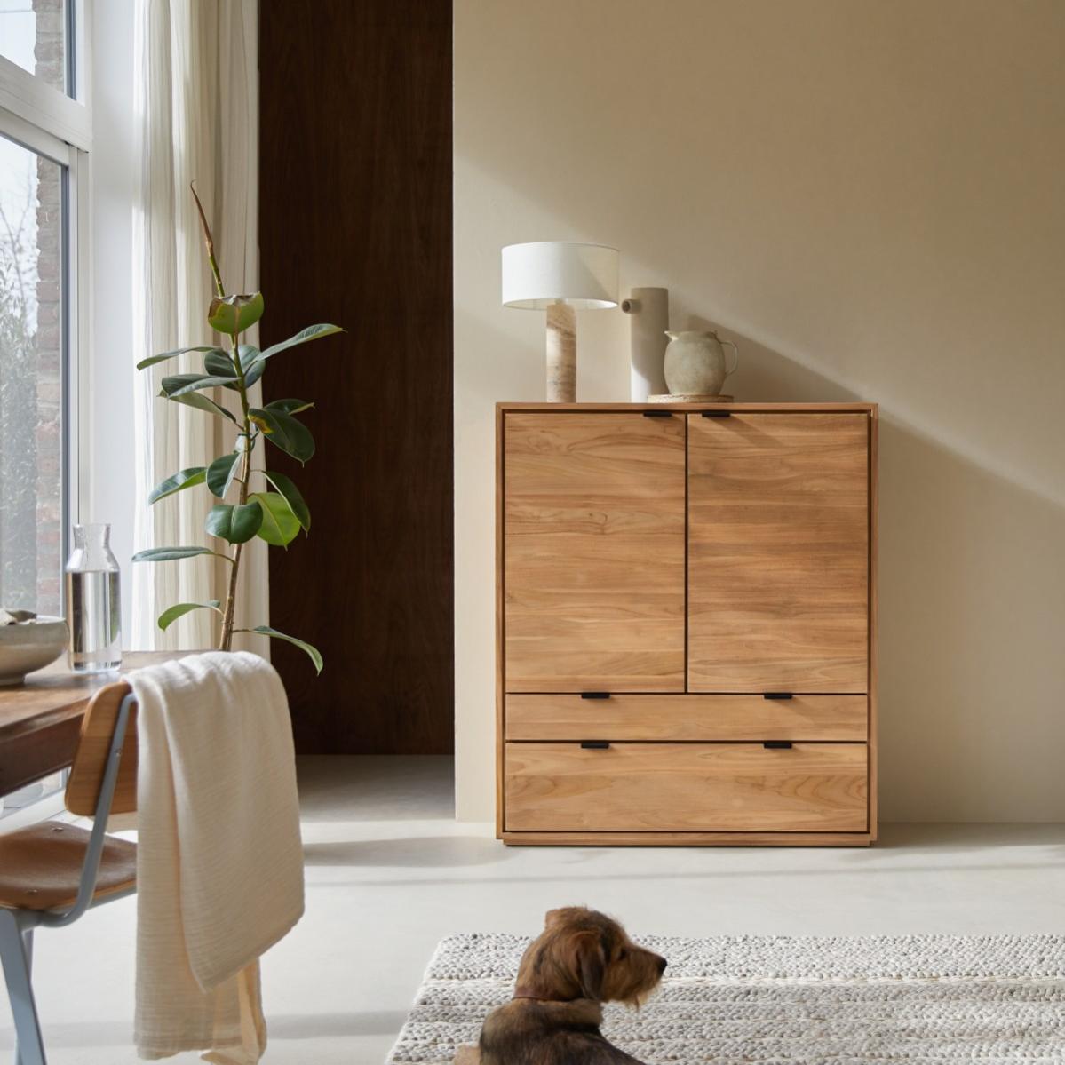 Tikamoon Armoire de rangement en teck massif Senson | Leroy Merlin
