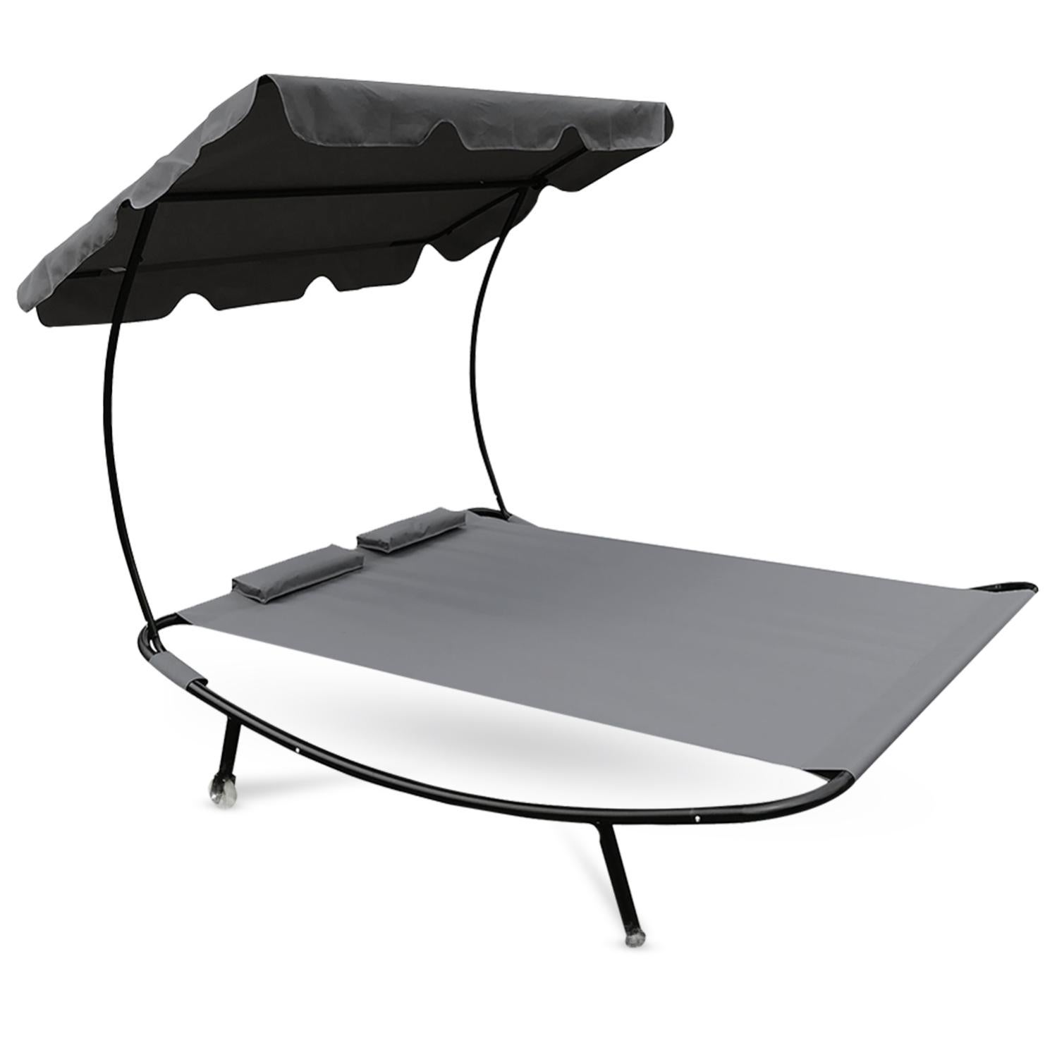 MaxxGarden Lit de jardin - transat 2 places - lit bain de soleil avec ...